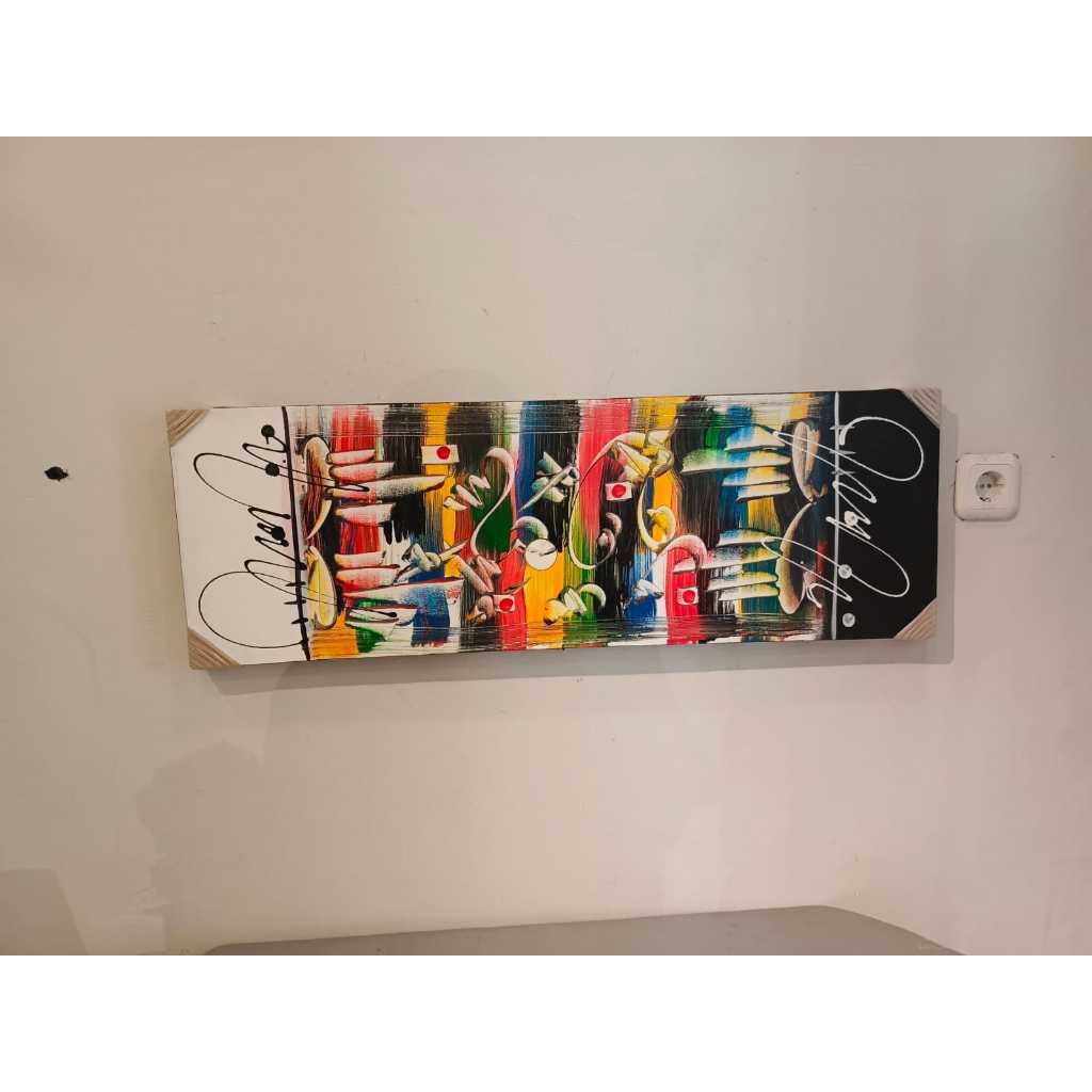 Jual LUKISAN ABSTAK ESTETIK UNIK HIASAN DINDING 30X90CM | Shopee Indonesia