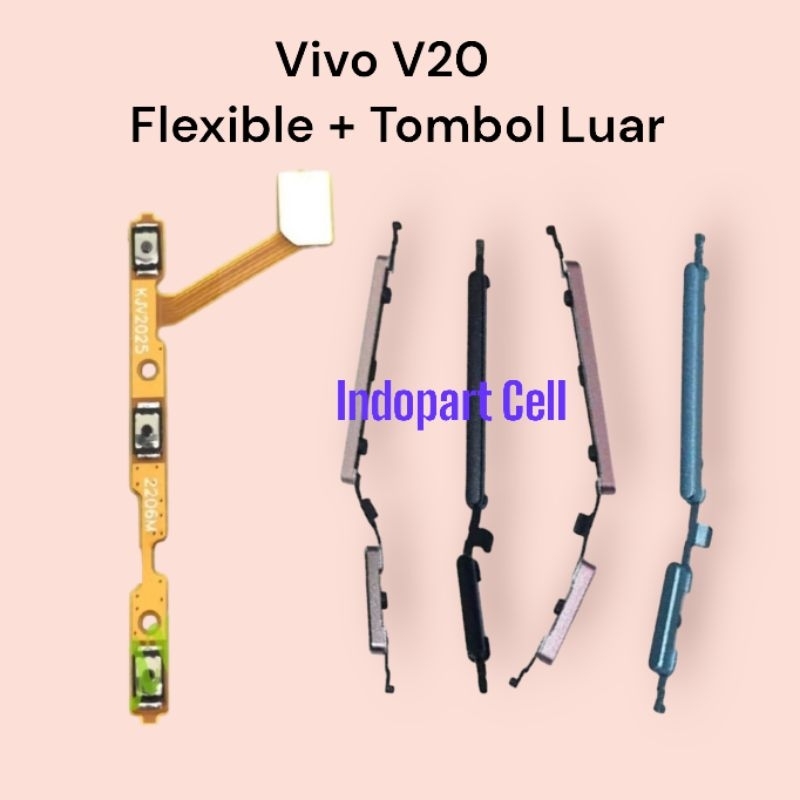 Jual Flexible On Off Volume + Tombol Luar Vivo V20 (1Set Luar Dalam) | Shopee Indonesia