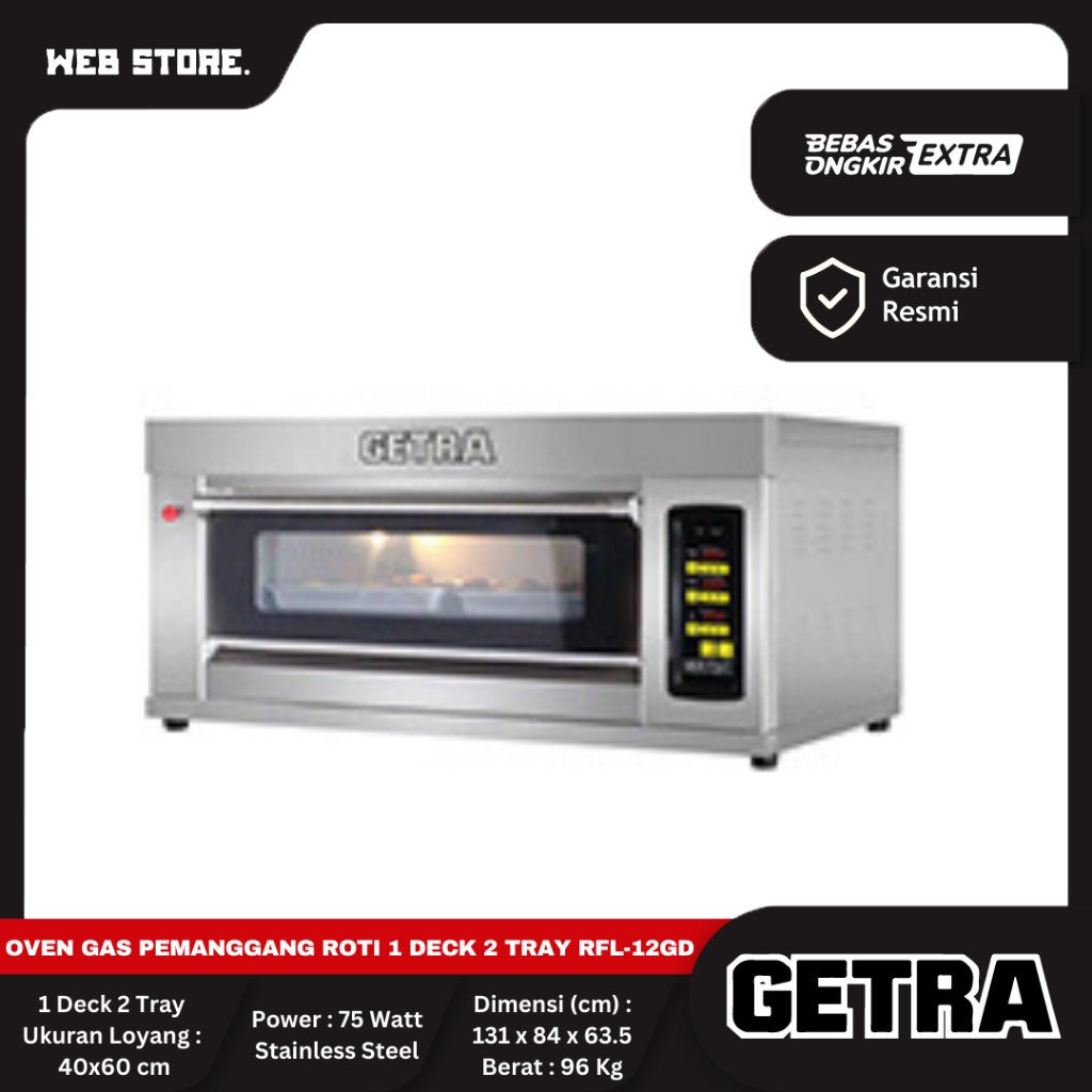 Jual Oven Gas Pemanggang Roti Gas Baking Oven 1 Deck 2 Tray RFL-12GD ...