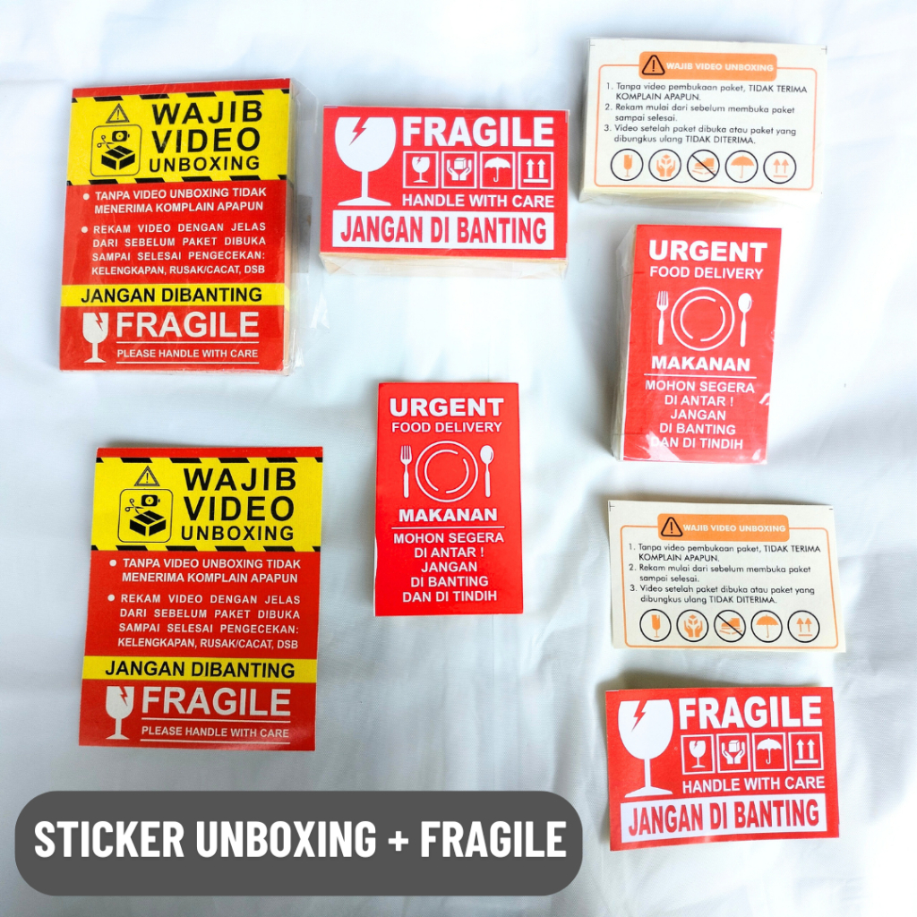 Jual Sticker Label Fragile Jangan Dibanting Sticker Makanan Sticker ...