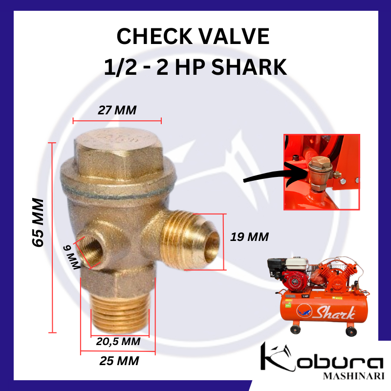 Jual Check Valve 1/2 - 2 HP Shark Klep Tangki Katup Satu Arah Kompresor ...