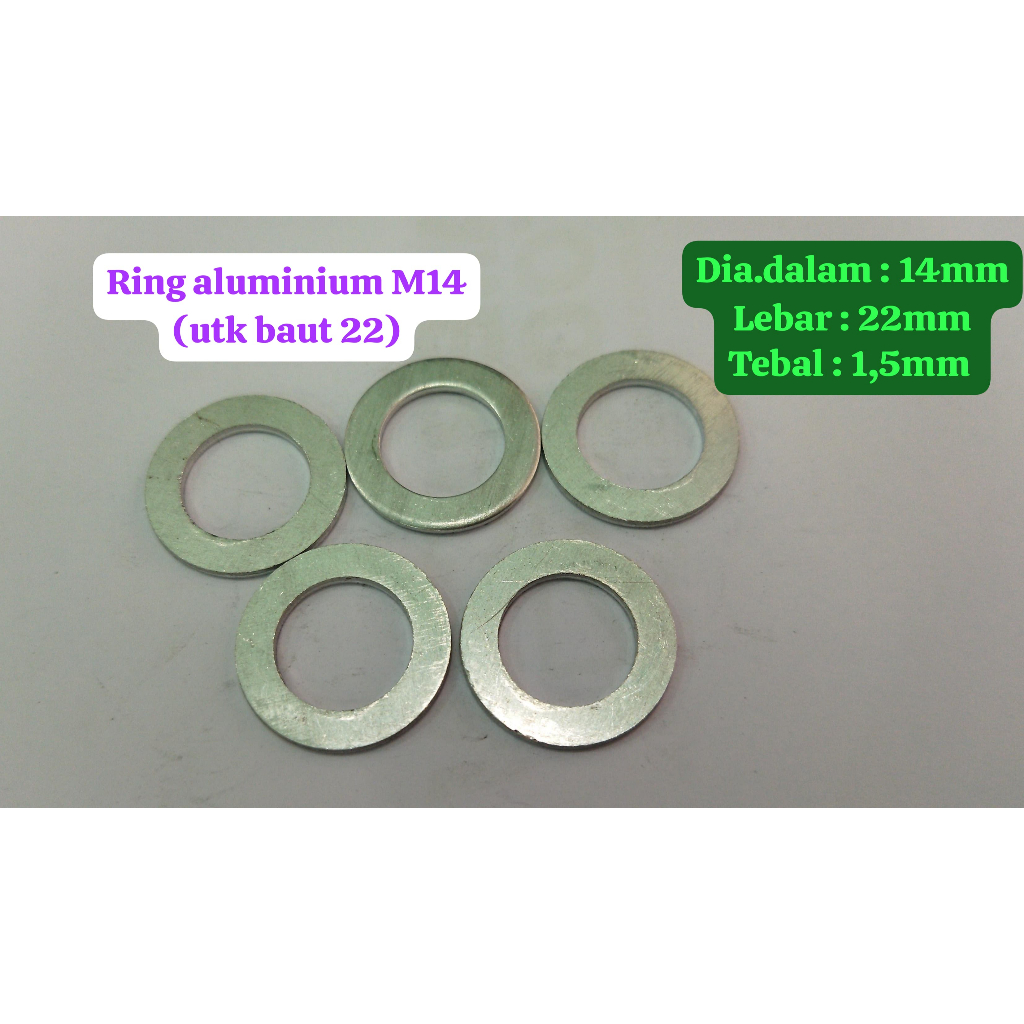 Jual RING BAUT ALUMINIUM UKURAN M8 – M10 – M12 – M14 / RING ALUMINIUM ...