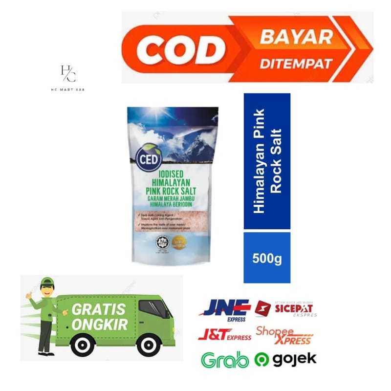 Jual 500 gr CED Natural Himalayan Pink Rock Salt Garam Himalayan Salt ...