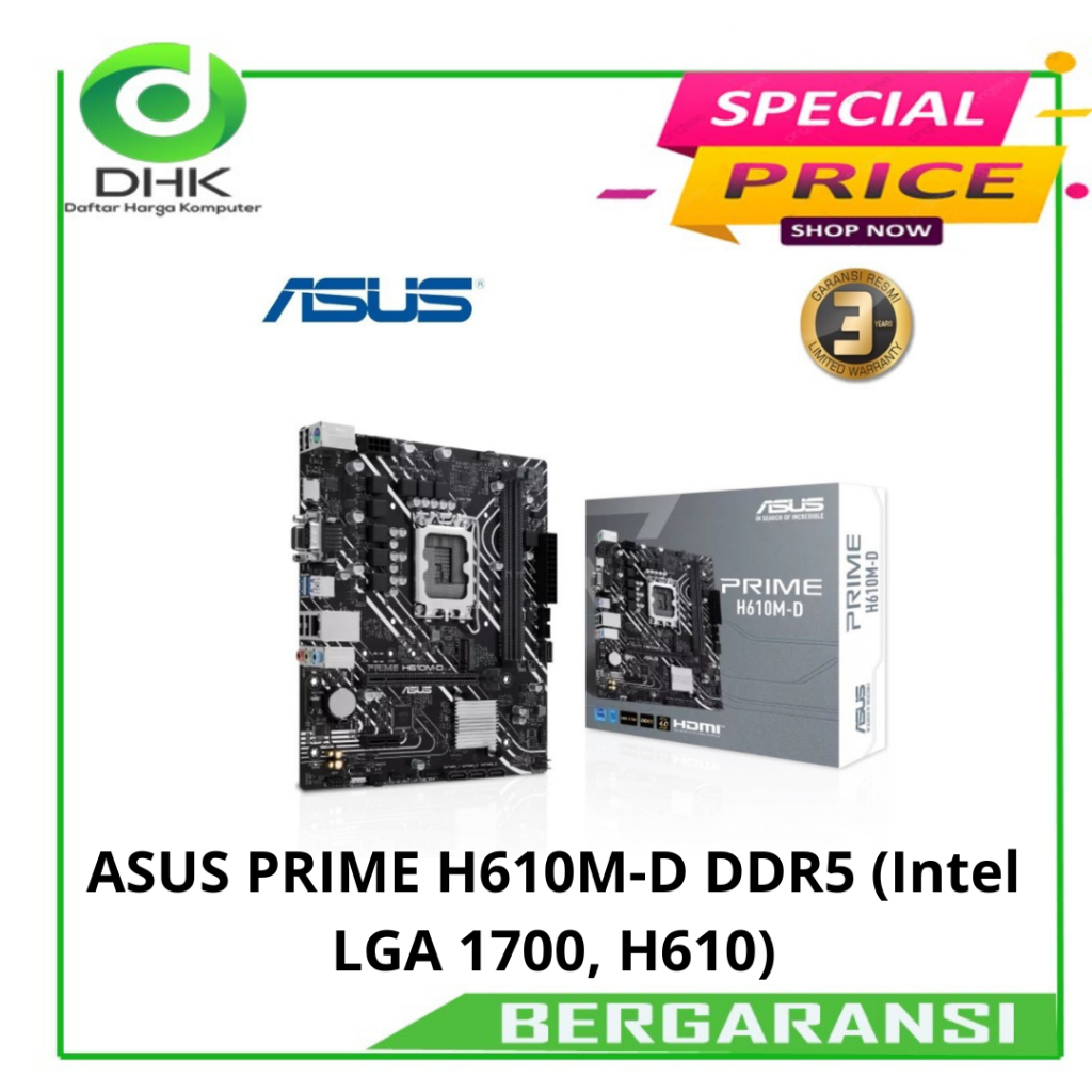 Jual ASUS PRIME H610M-D DDR5 (Intel LGA 1700, H610) | Shopee Indonesia