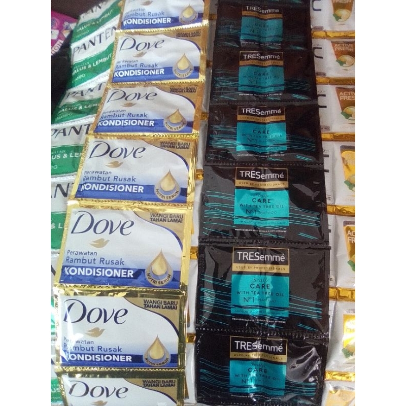 Jual shampo DOVE || TRESEME renteng isi 12 | Shopee Indonesia