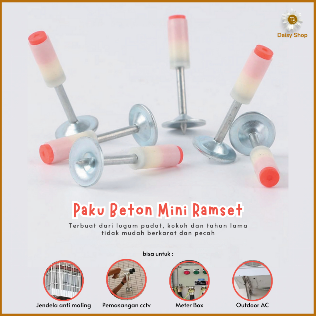 Jual (DS) [Isi 100 Pcs] Paku Beton Mini Ramset 7.3MM / paku mini nail ...