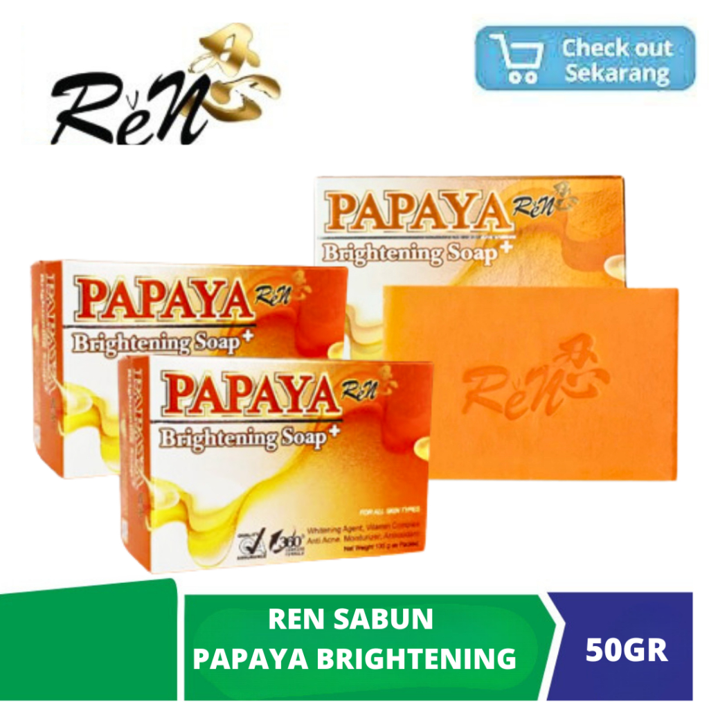 Jual 𝗧𝗢𝗞𝗘𝗞𝗔𝗦𝗜𝗠𝗨𝗥𝗔𝗛 - [RENTENGAN] REN Papaya Brightening Soap 50Gr ...