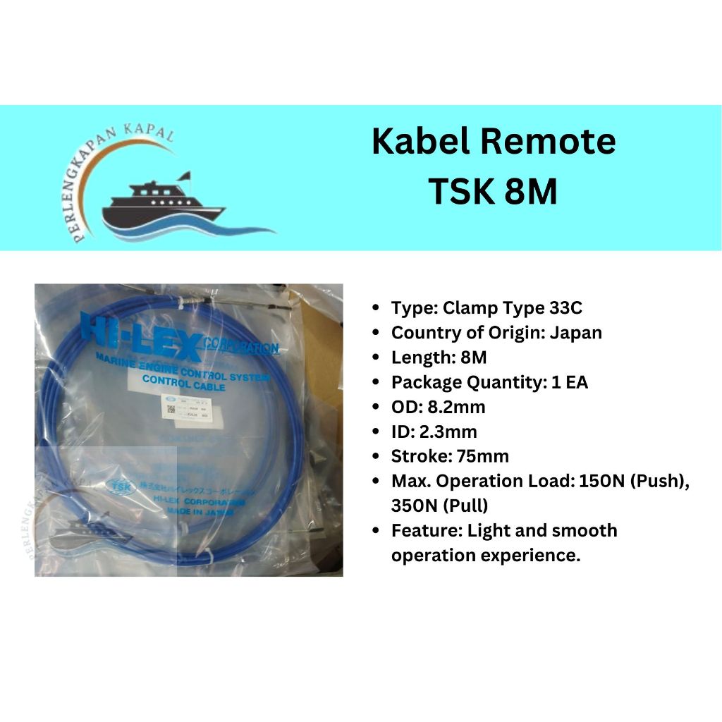 Jual Kabel Gas Maju Mundur Kapal 23 Meter TSK / Kabel remote 23M TSK ...