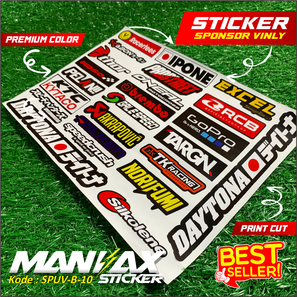 Jual Stiker Racing 1 pack isi 25 27 32 Stiker Sponsor Stiker Helm ...