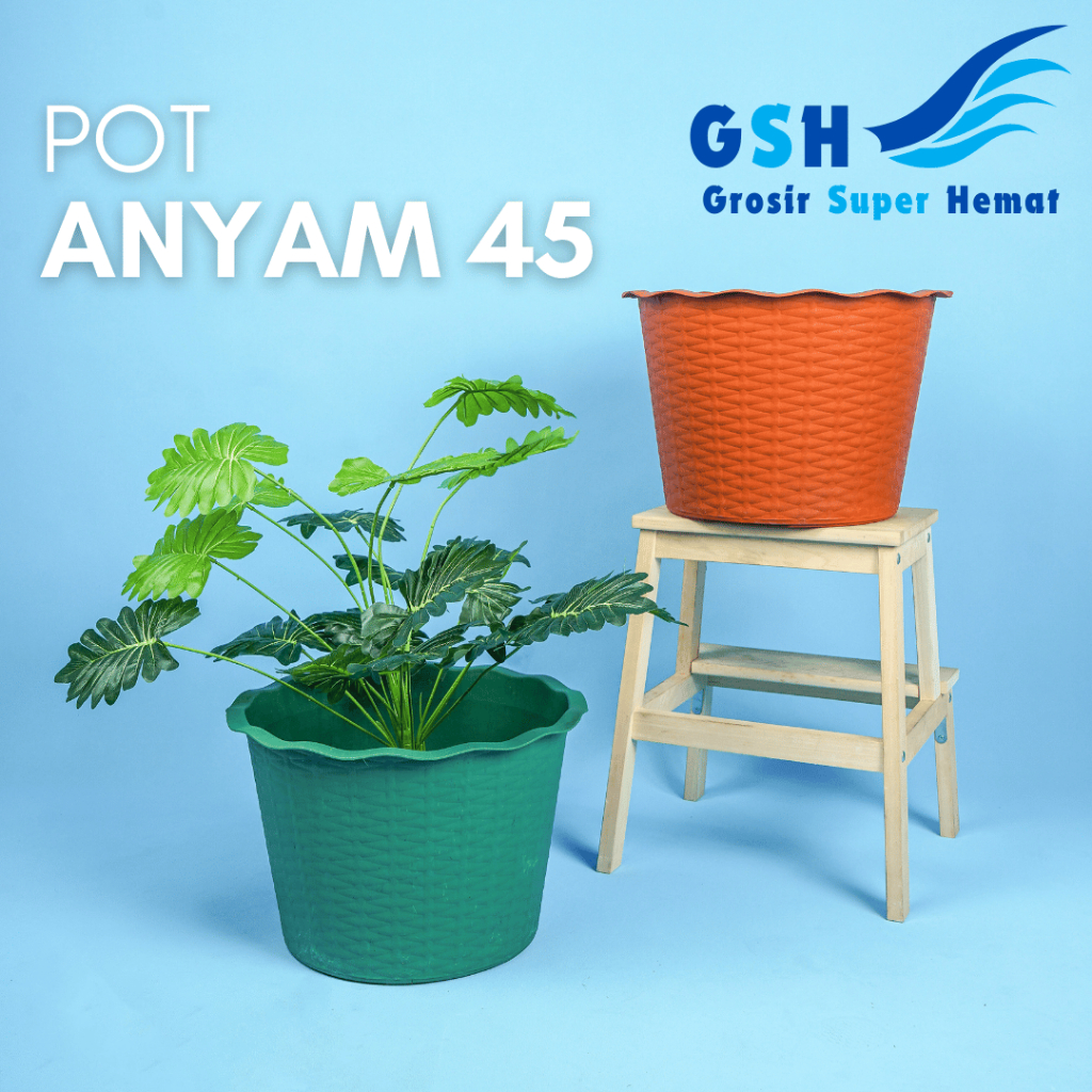 Jual GSH - Pot Anyam Bulat 45 (Isi 3-6-12 pcs) High Way Motif Anyam ...