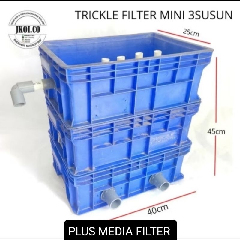Jual TRICKLE FILTER KOLAM IKAN 3SUSUN + MEDIA FILTER | BOX FILTER KOLAM ...