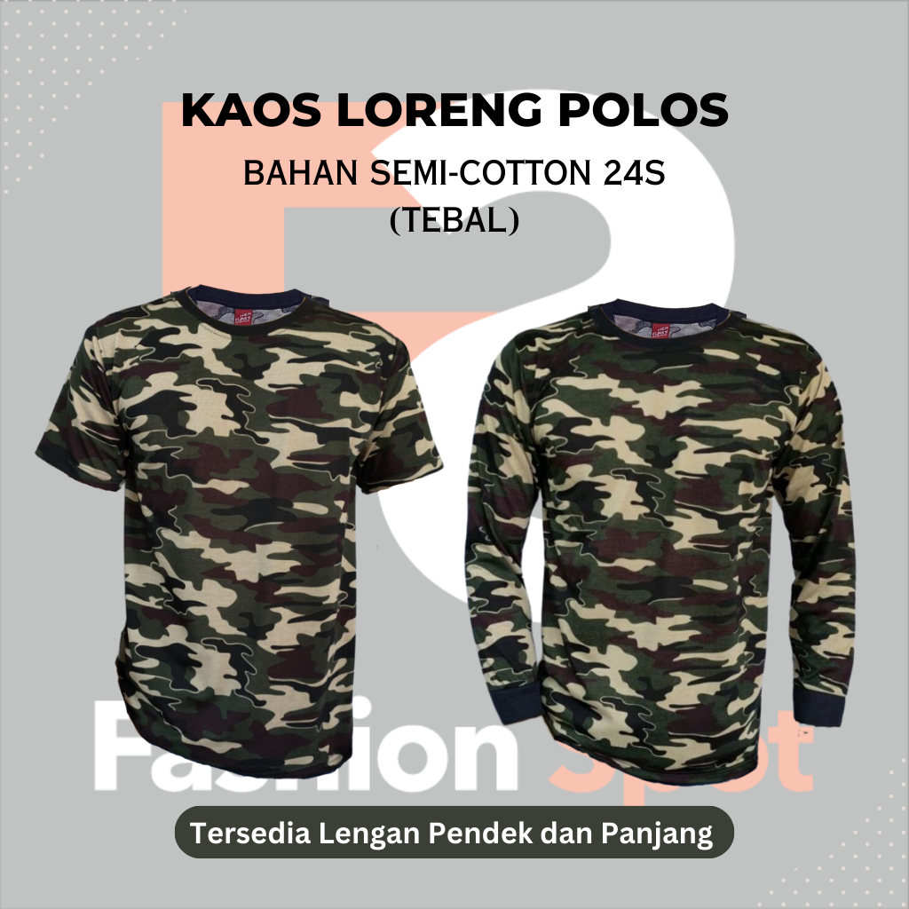 Jual [Tebal] Kaos Loreng Polos Semi-Cotton 24s Lengan Pendek Panjang ...