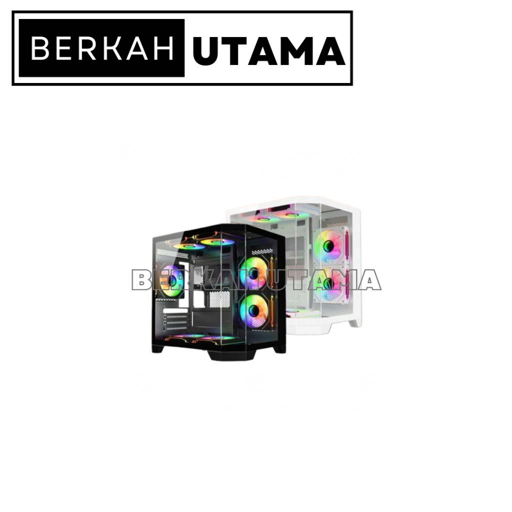 Jual CASING GAMING RAPTOR AQUA TANK TEMPERED GLASS M-ATX + 3 FAN RGB ...