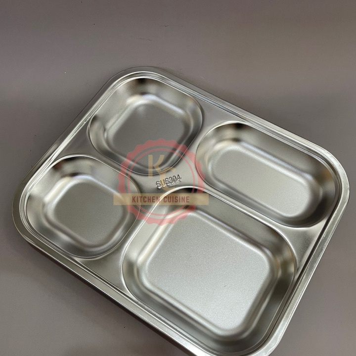 Jual Hemat Piring Makan Tray Makan Food Tray Sekat 4 Stainless Steel ...