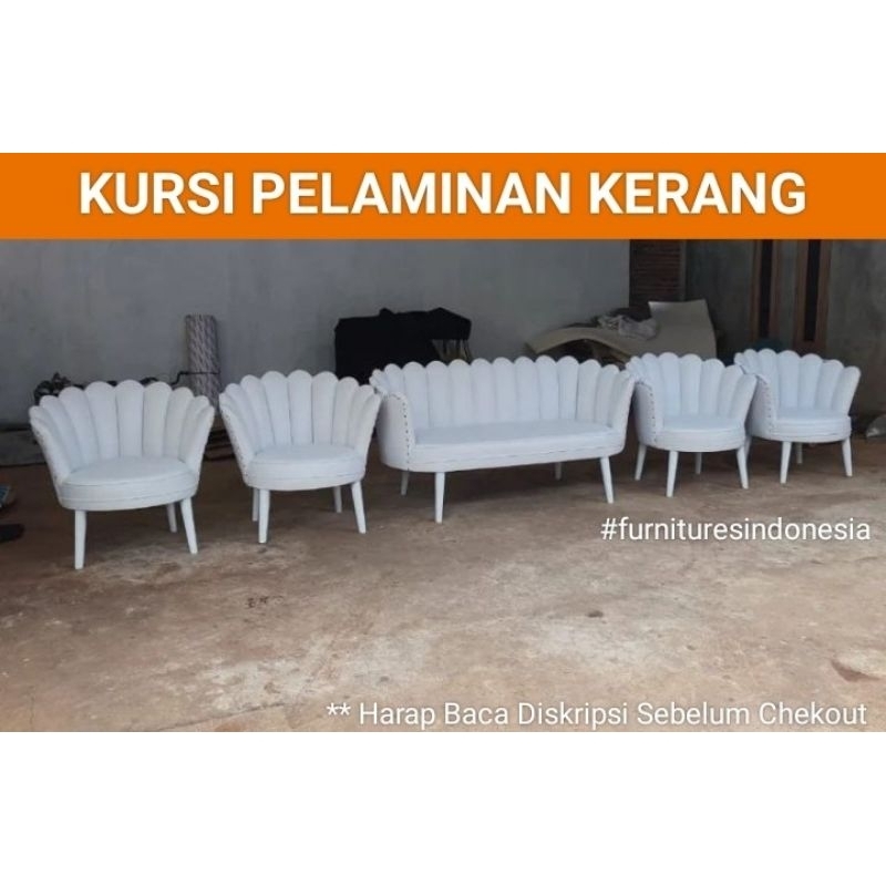 Jual KURSI PELAMINAN KERANG JATI / SOFA KERANG LESTI / KURSI KERANG ...