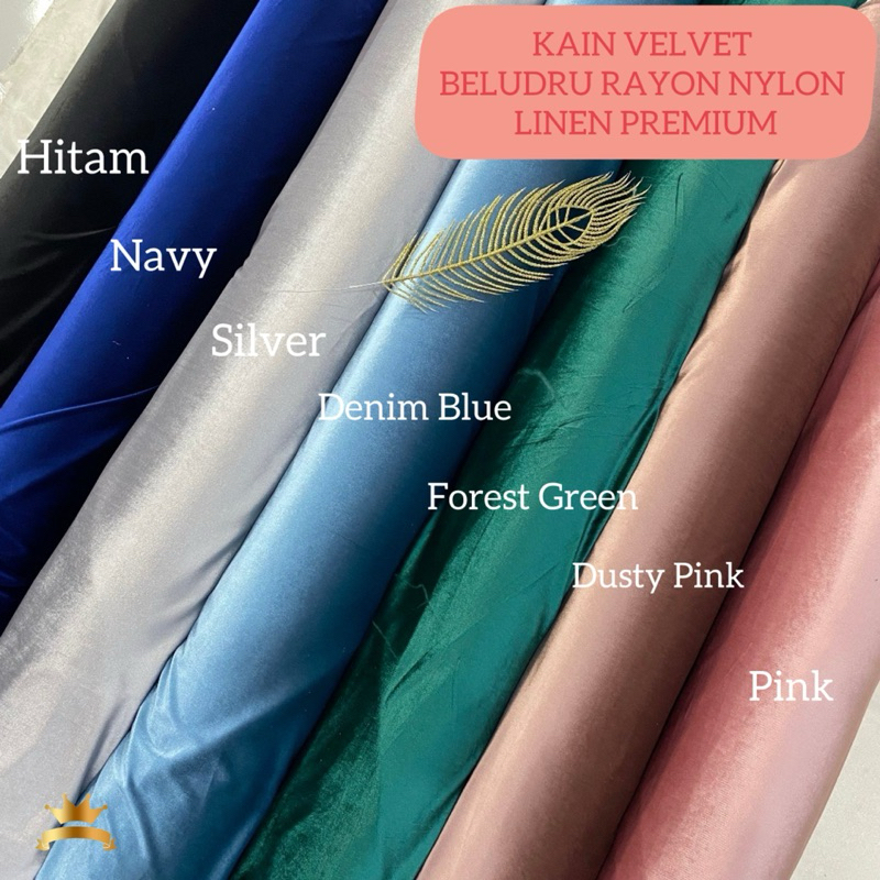Jual Kain Velvet Beludru Bludru Strect Rayon Nylon Linen Premium Polos ...