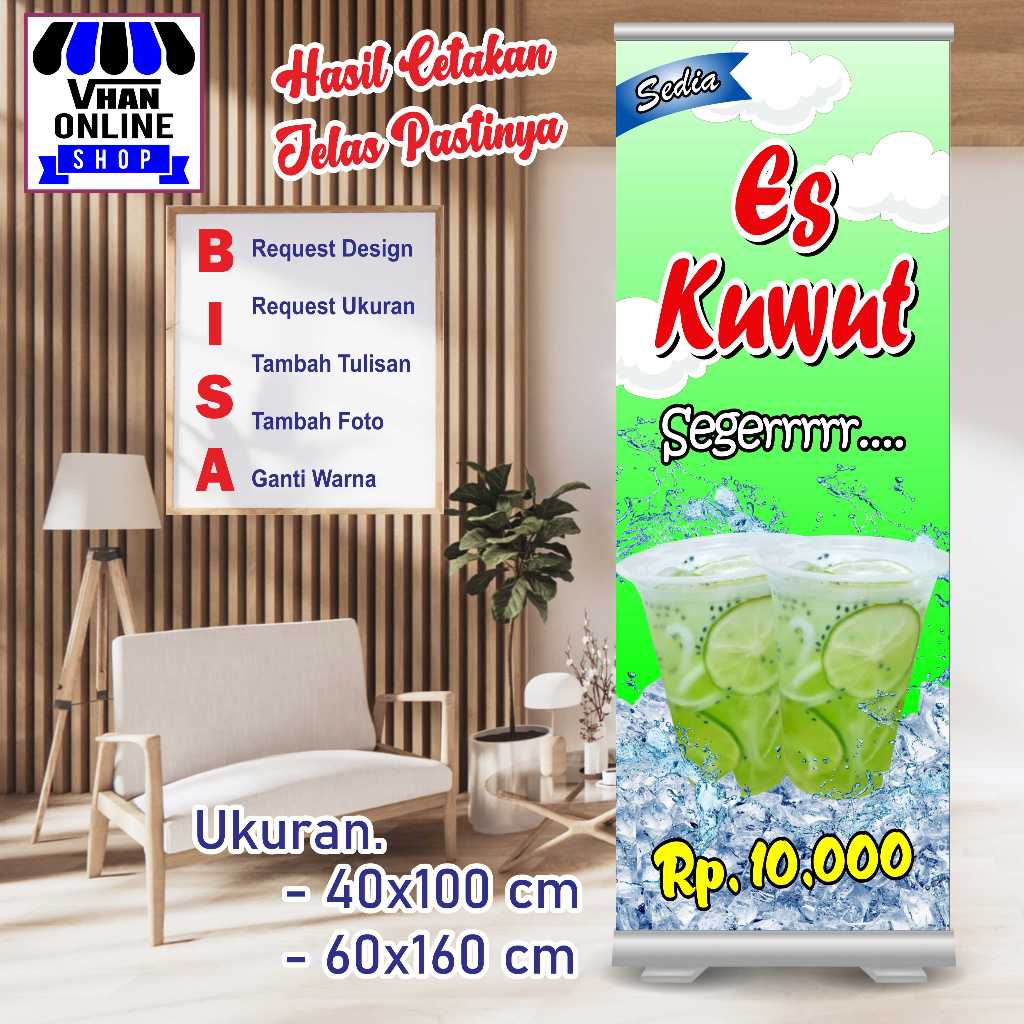 Jual Cetak Banner Spanduk custom Minuman Es Kuwut | Shopee Indonesia
