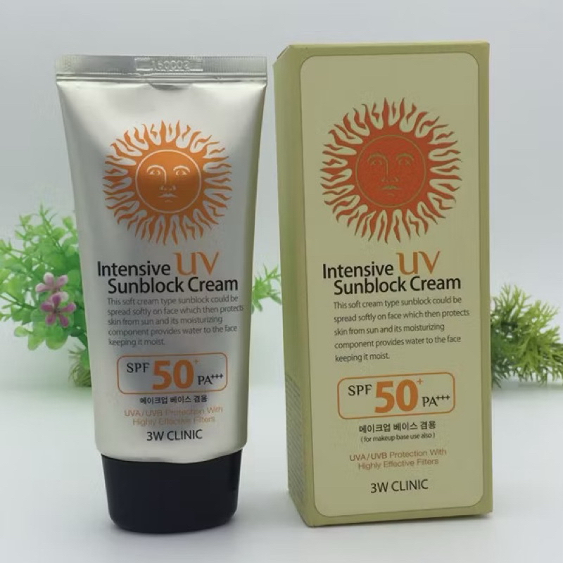 Jual ORIGINAL 100% 3W Clinic Intensive UV Sun Block Cream SPF50+ PA ...