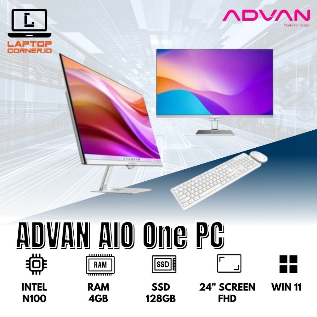 Jual ADVAN All in One PC AIO ONEPC Intel N100 99% SRGB 60W Power Saving Windows 11 | Shopee ...