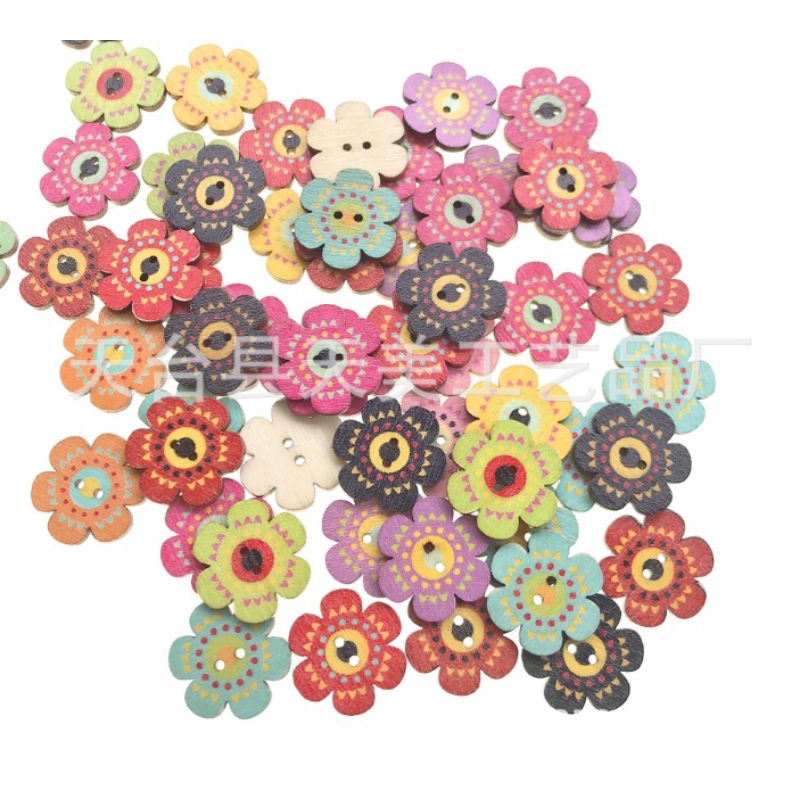 Jual Kancing Kayu Bunga A (10pcs) | Shopee Indonesia