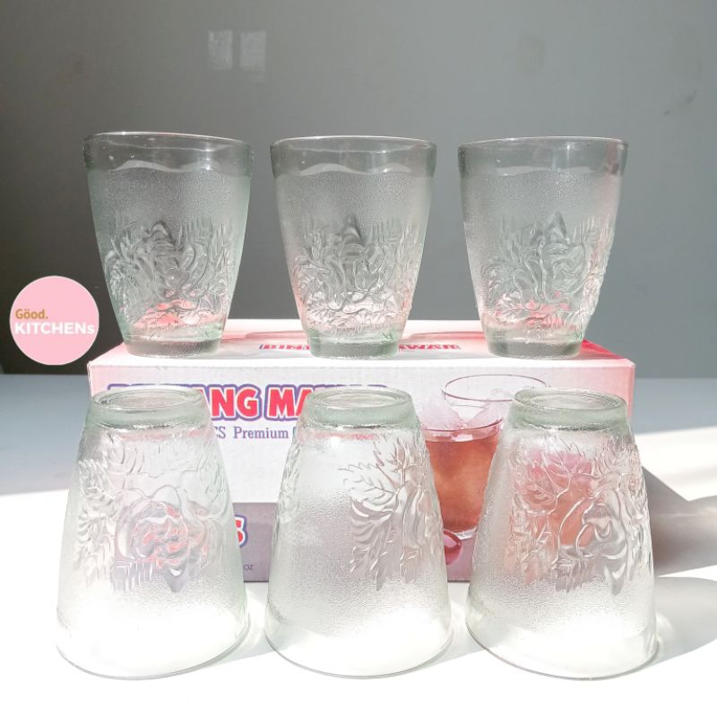 Jual G206 GELAS BINTANG MAWAR GELAS MURAH GELAS KACA CANTIK GELAS KOPI ...