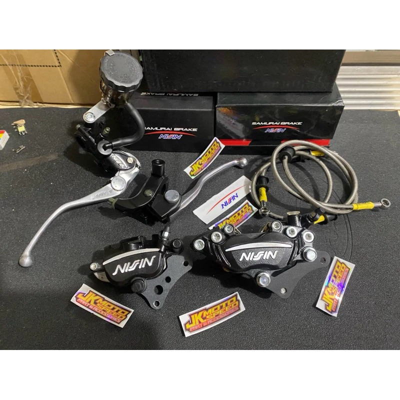 Jual Paket Murah Kaliper Set Samurai Brake 4Piston + 2Piston + Master rem Set + Selang Ninja 150 ...