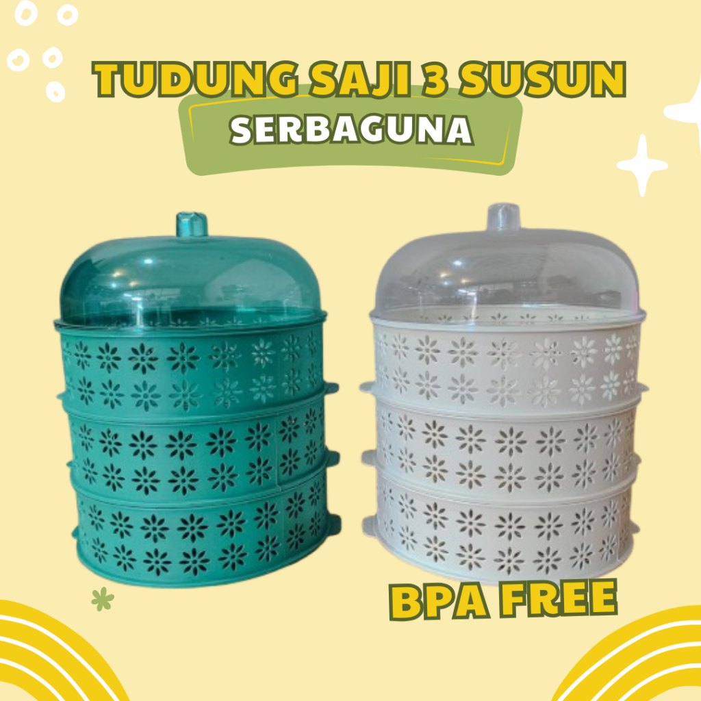 Jual PGJ - Food Rack Storage Tudung Saji Rantang Sayur Makanan 3 Susun ...