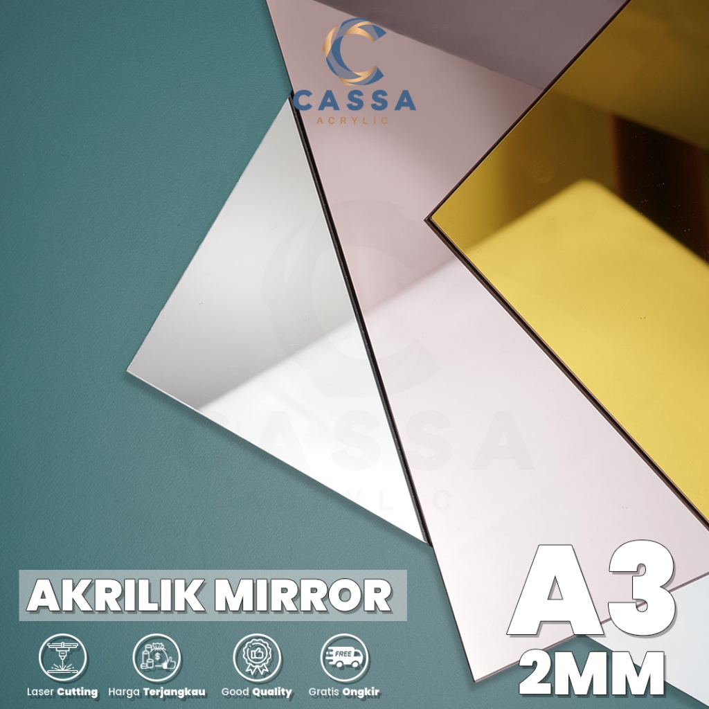 Jual Akrilik Lembaran Mirror A3 2mm / Acrylic Sheet Gold Silver Rose ...