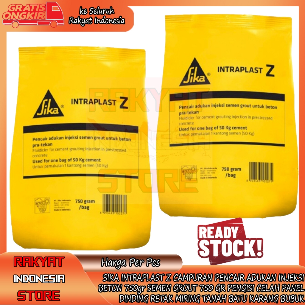 Jual Semen Grout Sika 750 Gr Gram Intraplast Z 750gr Campuran Pencair ...