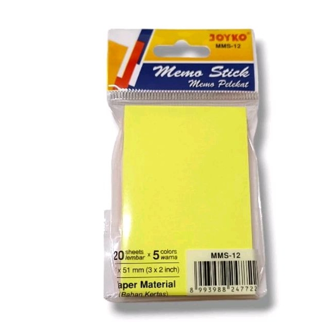 Jual sticky notes joyko MMS-12 / kertas tempel / memo stick ( 1 pcs ...