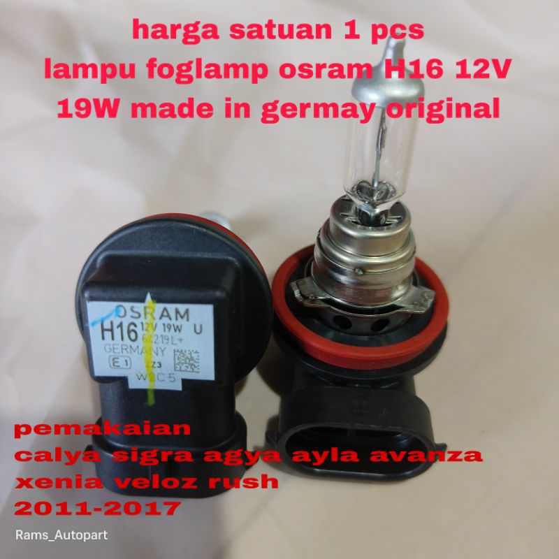 Jual ⭐⭐⭐⭐lampu bohlam foglamp lampu kabut merk osram h16 12v 19W asli made in germay | Shopee ...