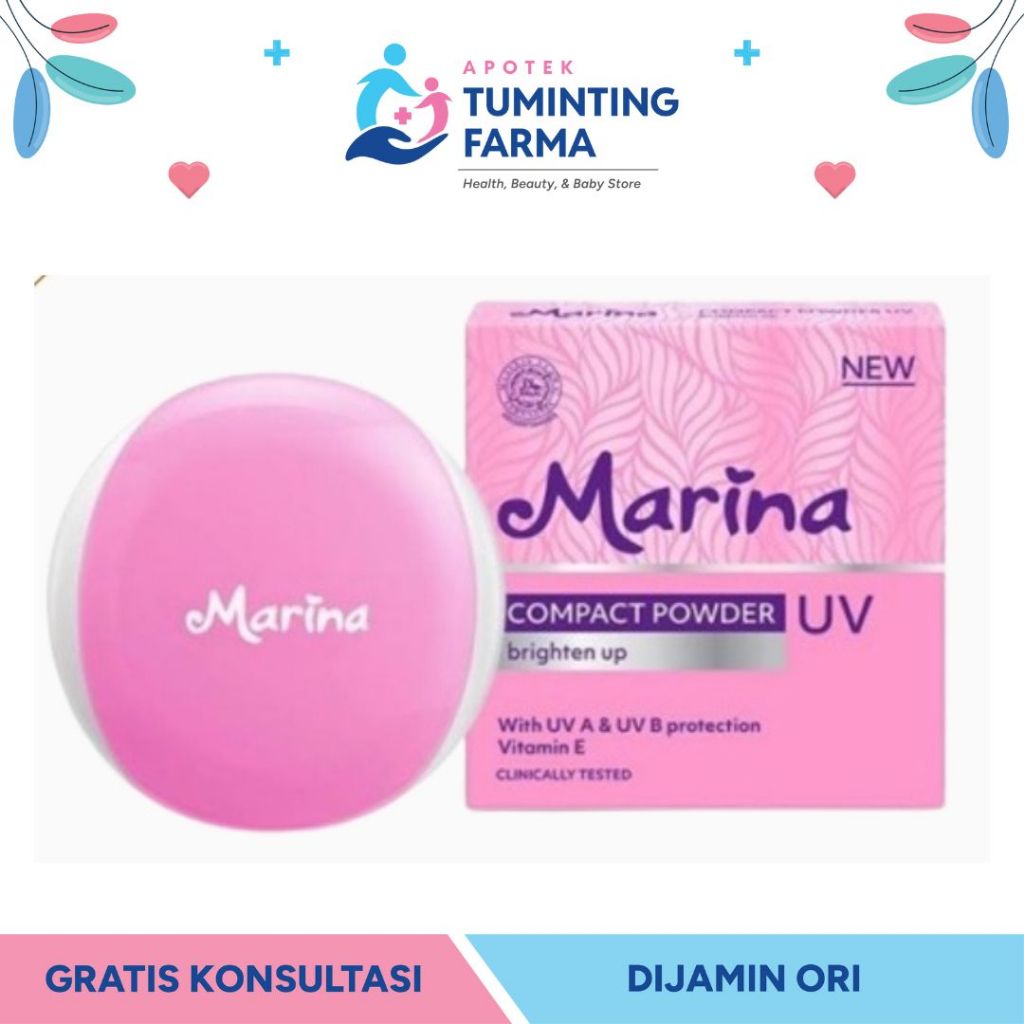 Jual Marina Glow Ready UV Brighten Up Compact Powder - MANADO | Shopee ...