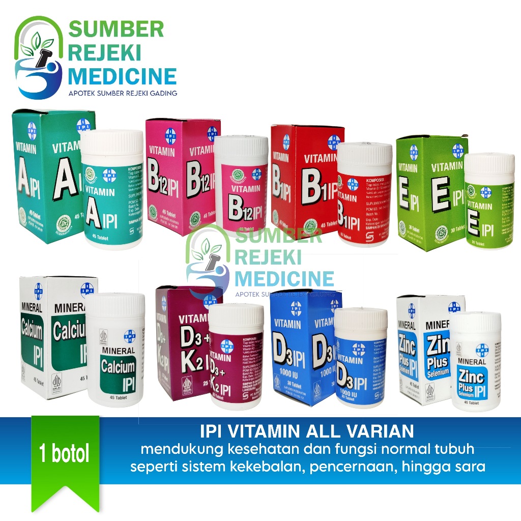 Jual Vitamin IPI - IPI All Varian - Vitamin A B complex B1 B12 C D3 E ... Jual Vitamin IPI - IPI All Varian - Vitamin A B complex B1 B12 C D3 E ...