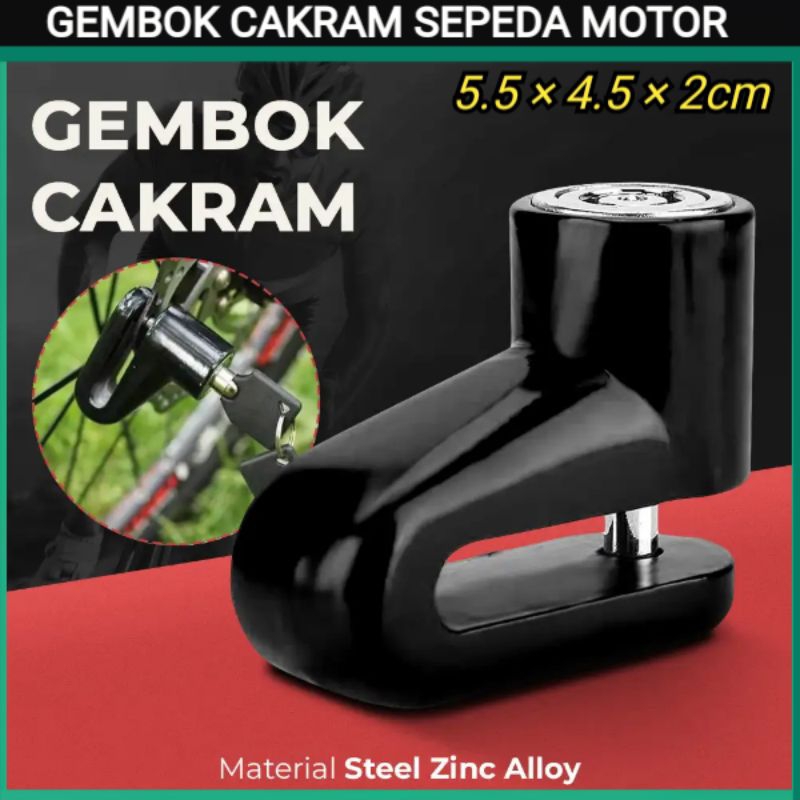 Jual Gembok Cakram Sepeda Motor Steel Zink Alloy Anti Maling- MC2 ...