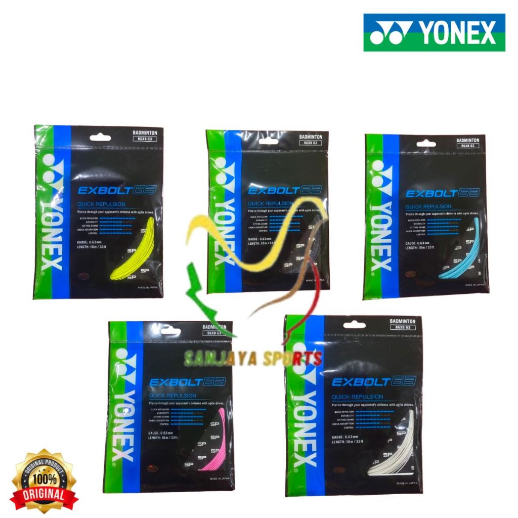 Jual SENAR RAKET BULUTANGKIS SENAR YONEX EXBOLT 63 ORIGINAL | Shopee ...