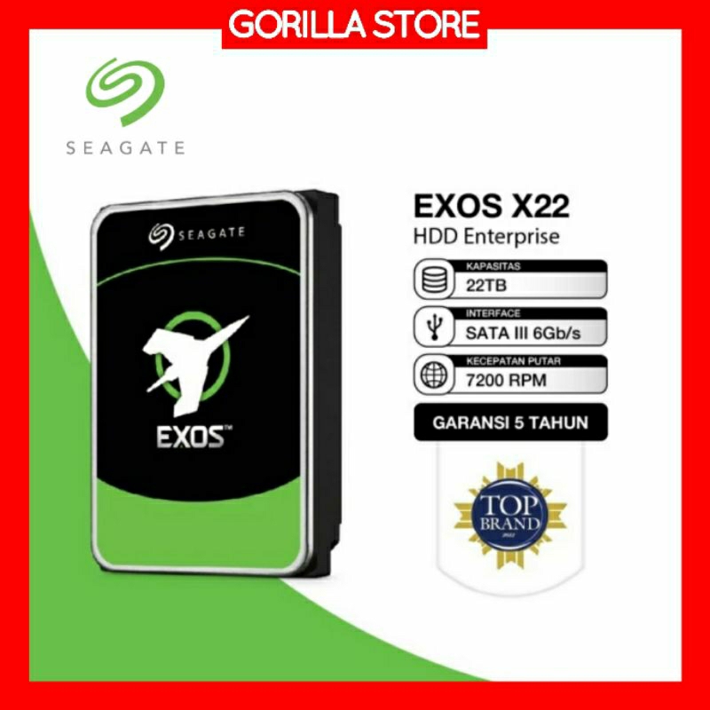 Jual SEAGATE EXOS X22 HDD/ Hardisk Enterprise 22TB SATA 7200RPM ...