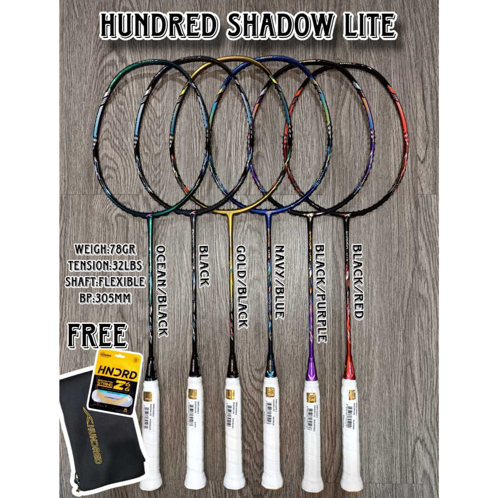 Jual Raket Badminton HUNDRED SHADOW LITE 5U 32 LBS 100% ORIGINAL ...