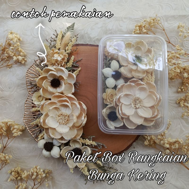 Jual PAKET BUNGA KERING BOX GINKO RUSTIC seserahan paket box Kering box ...