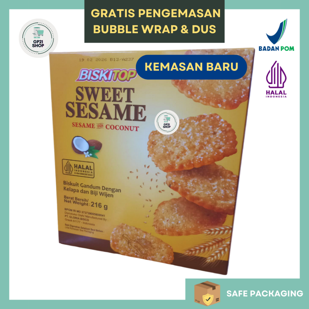 Jual Biskitop Sweet Sesame Biscuits Box 216gr - Biskuit Gandum Kelapa ...