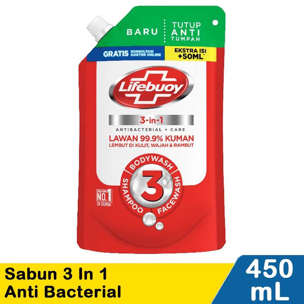 Jual Lifebuoy 3 In 1 Anti Bacterial 450 ml | Shopee Indonesia