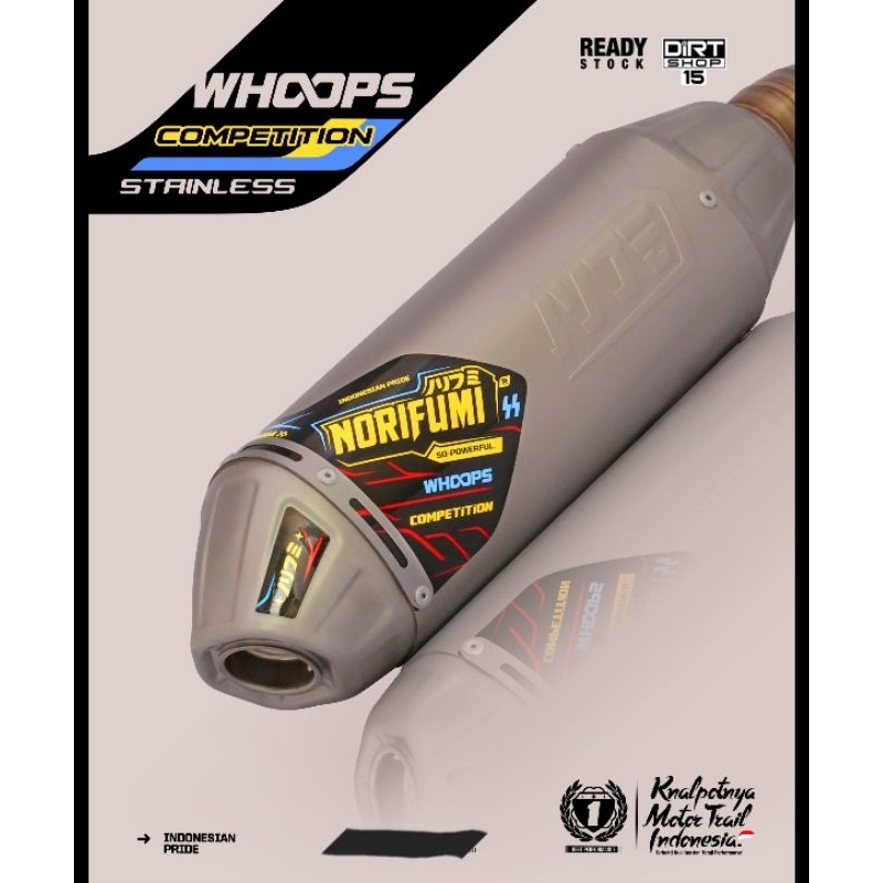 Jual KNALPOT NORIFUMI WHOOPS KOMPETISI & WHOOPS GTR KLX150 WR155 ...