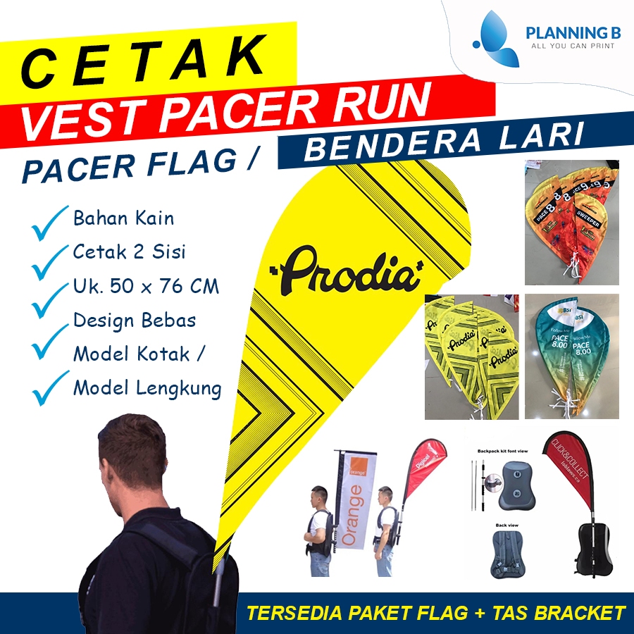 Jual Bendera Pacer / Pacer Flag / Bendera Lari / Running Vest / Vest ...