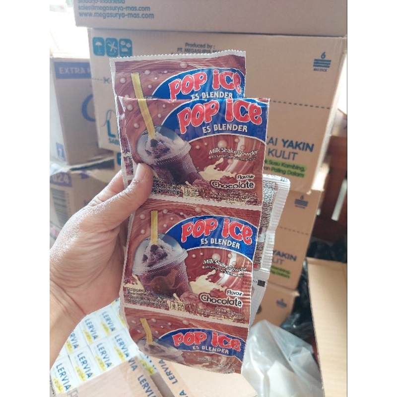 Jual Pop ice rasa coklat 1 renteng.minuman serbuk rasa susu | Shopee ...