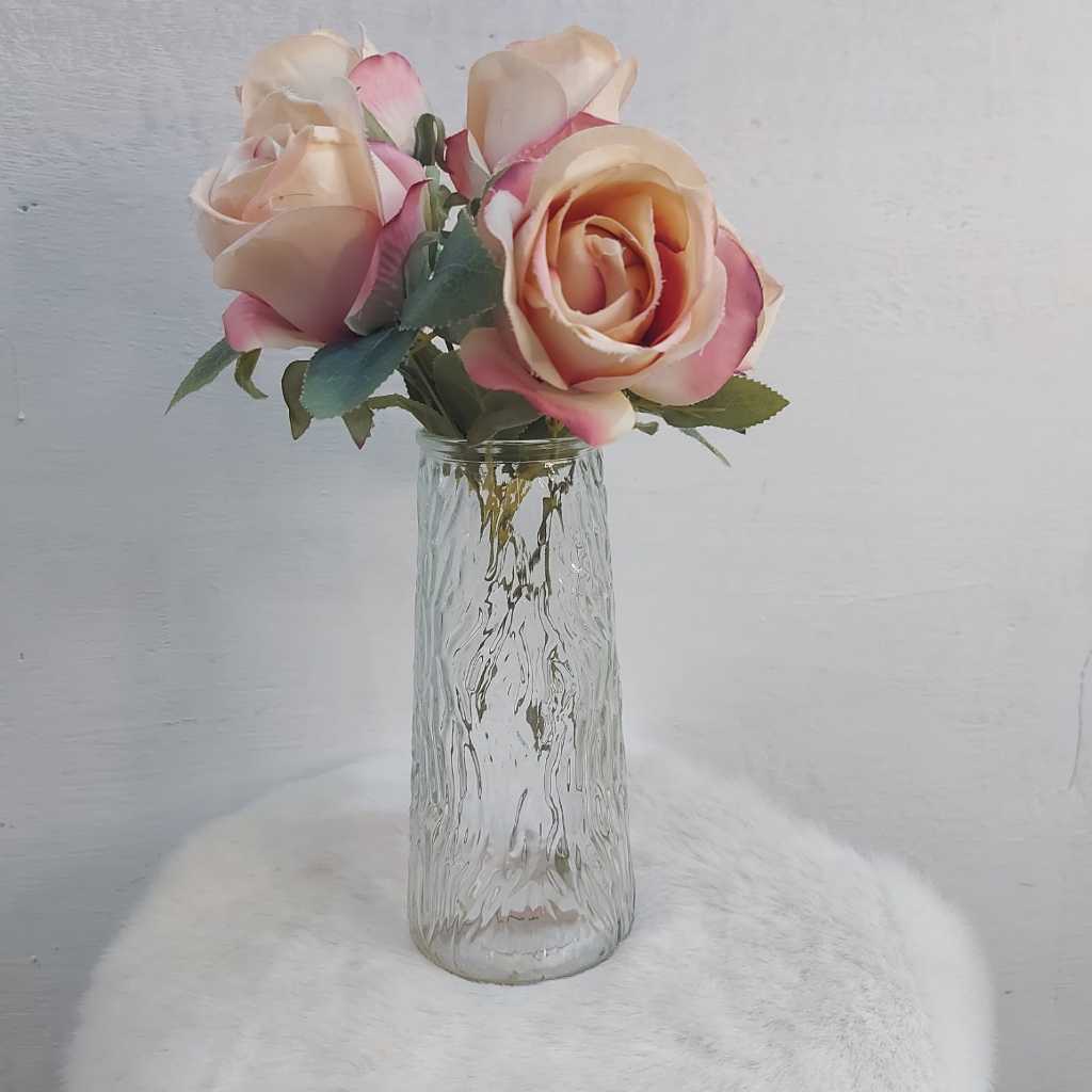 Jual Pot Bunga Minimalis Aestetik Untuk Hiasan Meja Motif Guratan Kayu ...