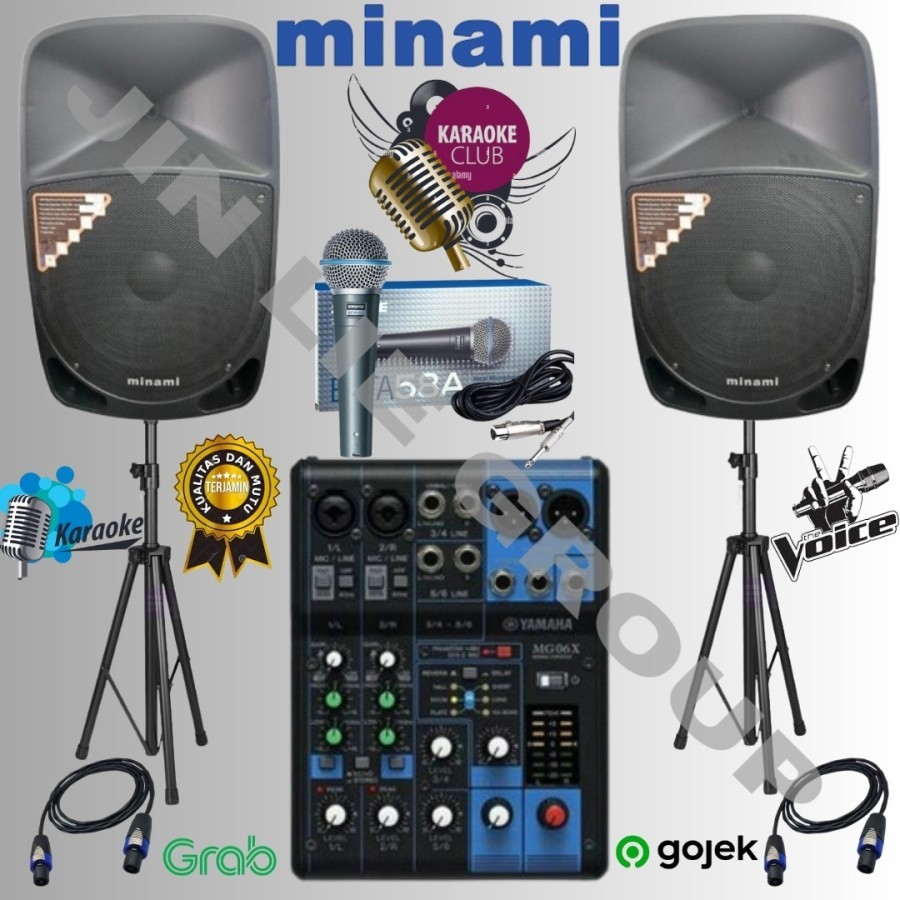 Jual GROSIR PAKET SOUND SYSTEM MINAMI 15 INCH 50O WATT MIXER YAMAHA 6 ...