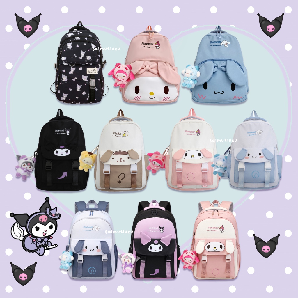 Jual BALMUTLUCU | Ransel Sekolah BPS08 Cinnamoroll My Melody Kuromi Pompompurin Korean Style ...