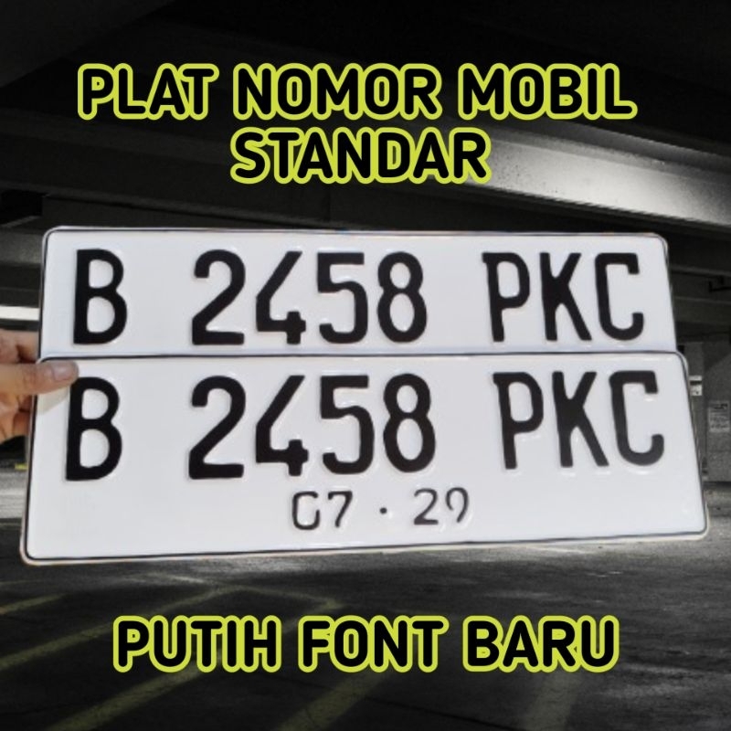 Jual PLAT NOMOR MOBIL STANDAR PUTIH FONT BARU | Shopee Indonesia