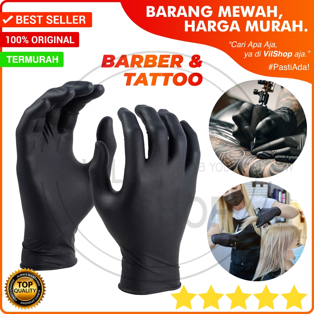 Jual SARUNG TANGAN NITRILE KARET HITAM KUAT AWET TIDAK MUDAH ROBEK ...