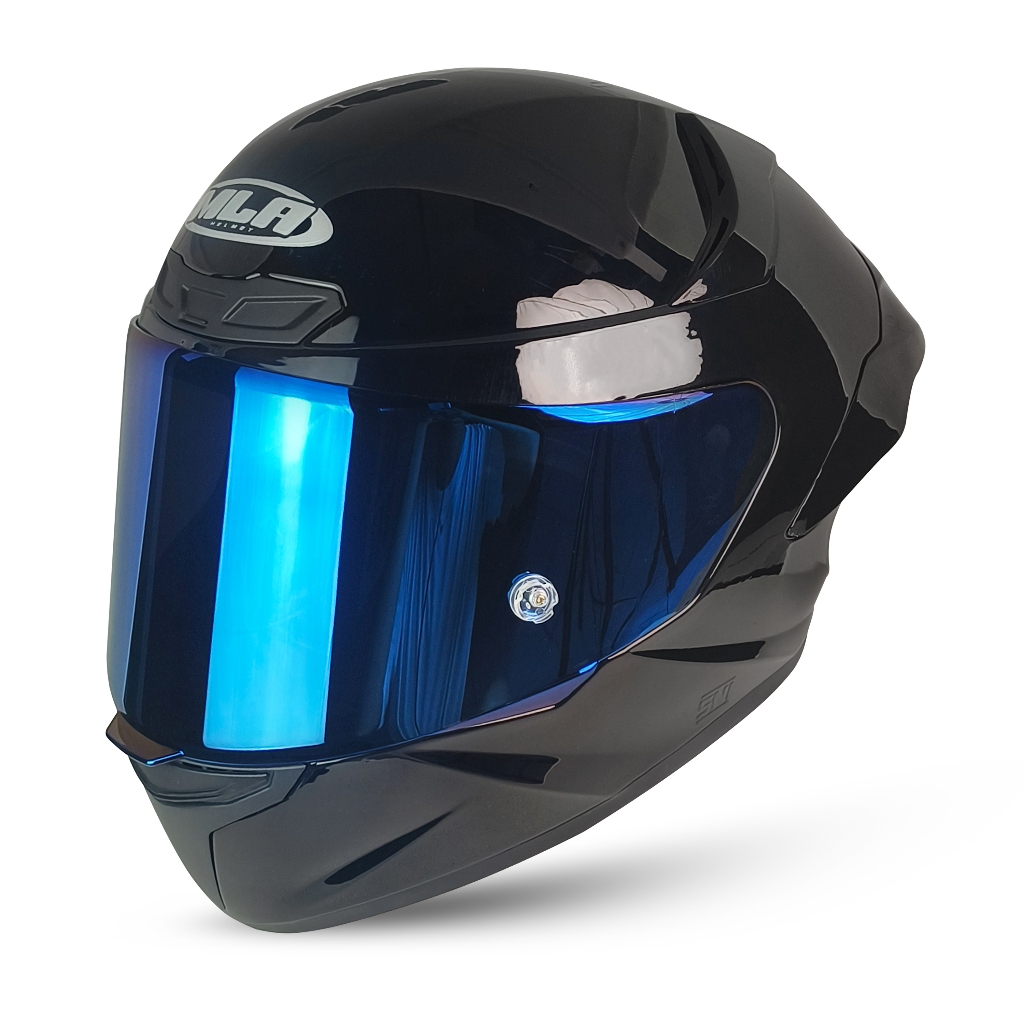 Jual Helm MLA TTC Crypton - Hitam Glosy Kaca Blue SNI | Shopee Indonesia