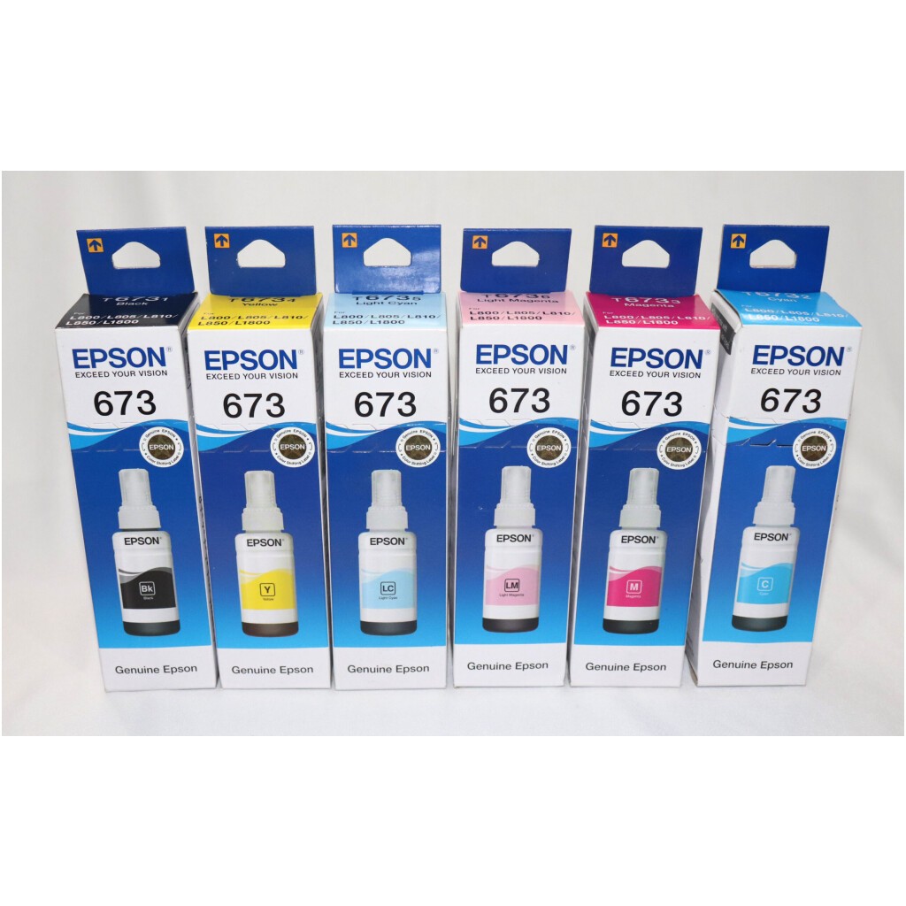 Jual 1 Set Tinta Epson 673/T6731 Original untuk L800/L805/L810/L850 ...